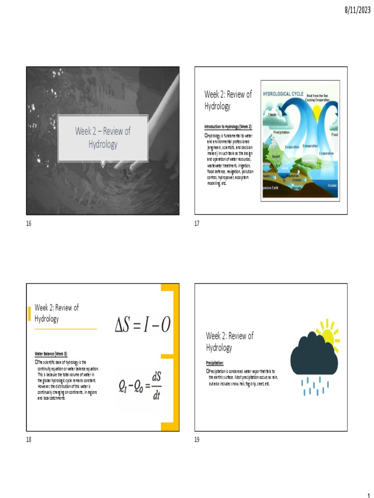 415 - Week 2 Slides | PDF | Hydrology | Water 415 - Week 2 Slides | PDF | Hydrology | Water