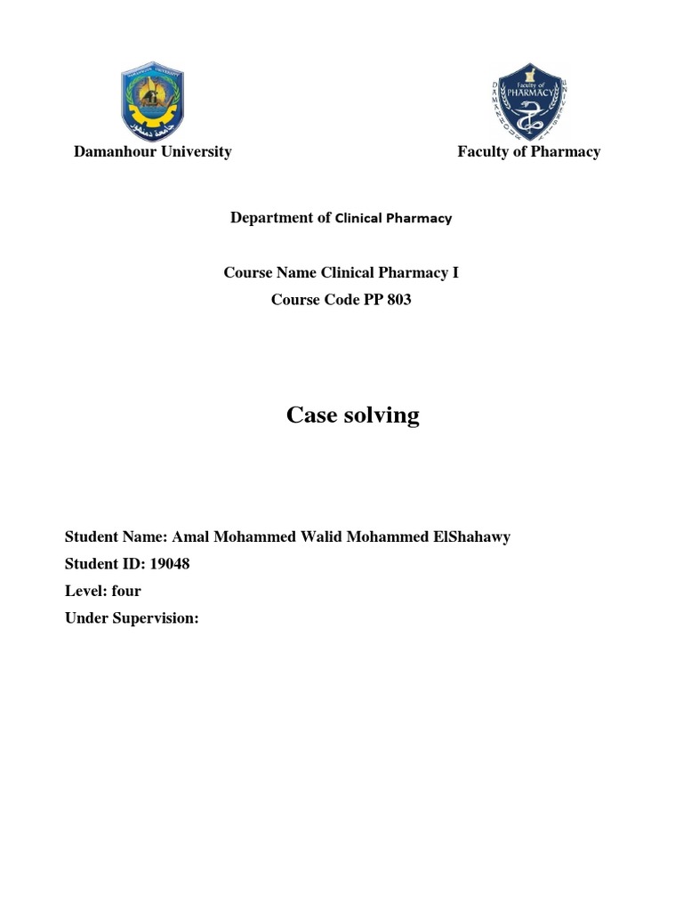 Clinical Pharmacy Assignment | PDF