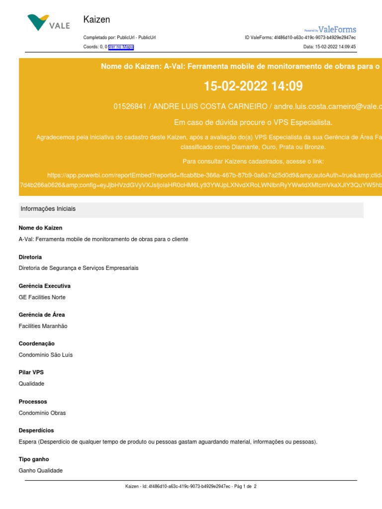 ValeForms - Form - Self Screening | PDF | Business | Informática