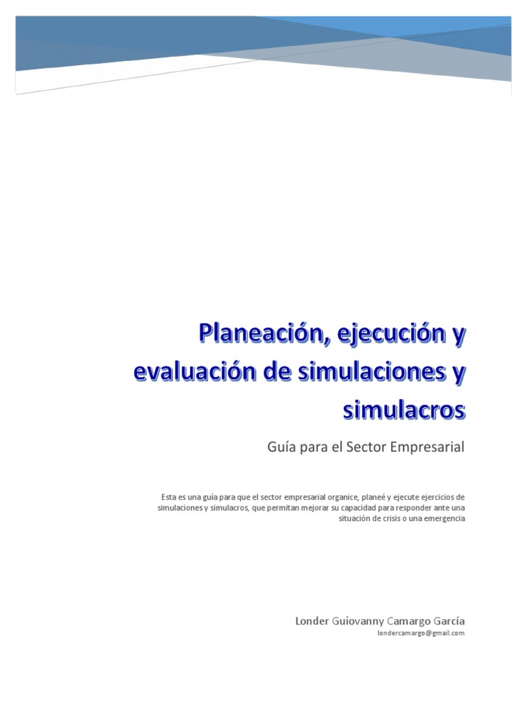 Guía Para Simulaciones y Simulacros | PDF | Simulación | Planificación