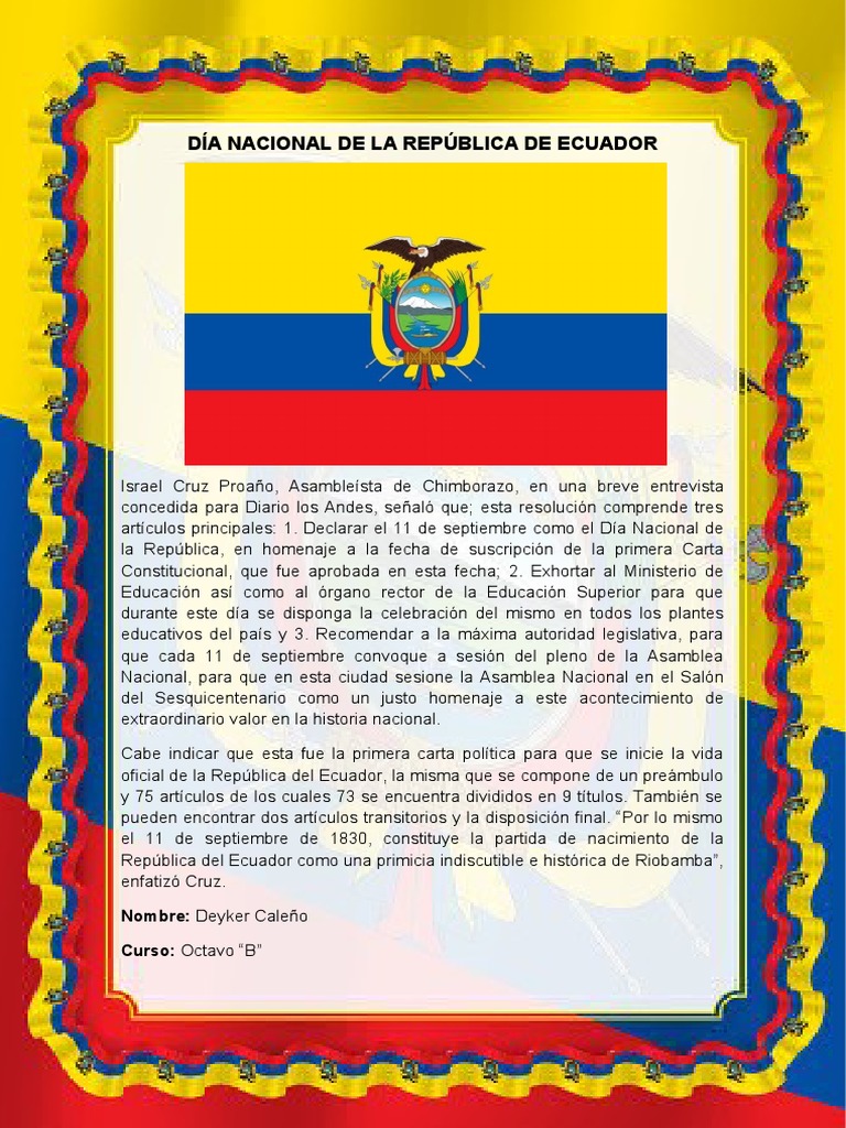 Día Nacional de La República de Ecuador | PDF