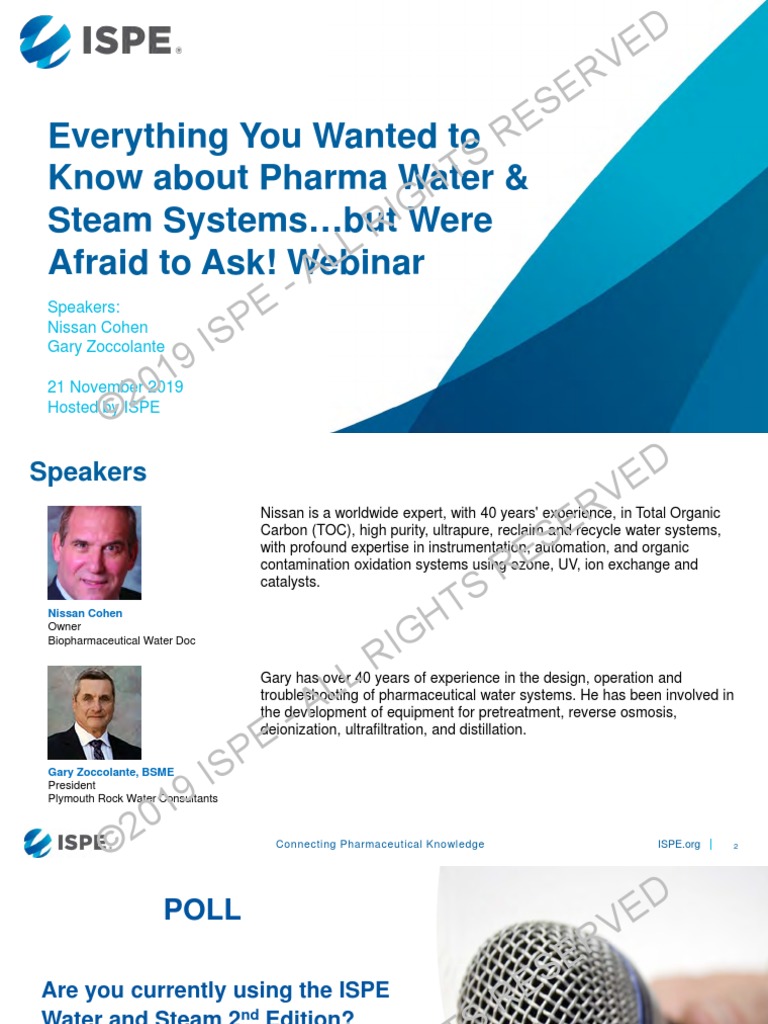 ISPE Presentation Water Steam Systems 1681853503 | PDF | Purified Water | Laboratories