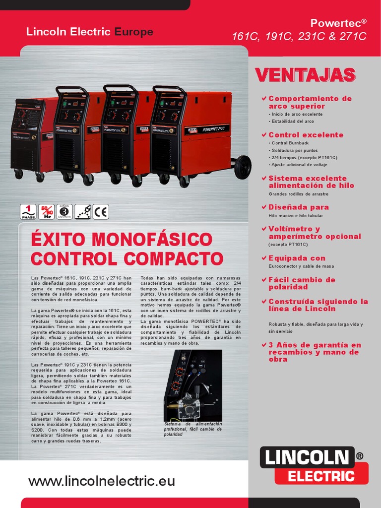 Soldaelectric Powertec 161C 191C 231C 271C | PDF | Soldadura | Construcción