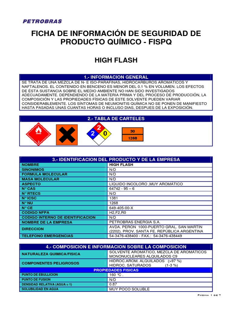High Flash (F) | PDF | Agua | Química