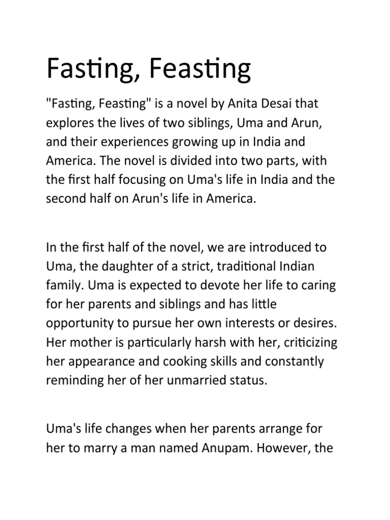 Fasting, Feasting: A Dual Journey | PDF