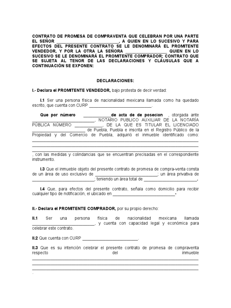 Machote Contrato Promesa Compraventa | PDF | Ley común | Justicia