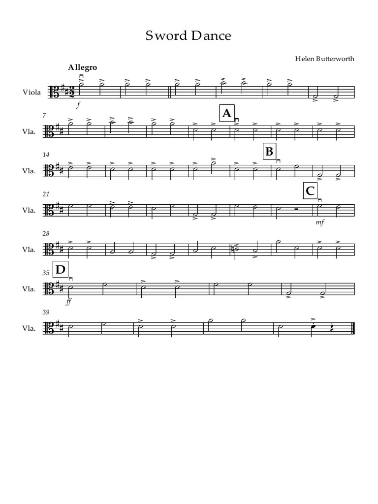 Sword Dance - Viola II Fácil PDF | PDF