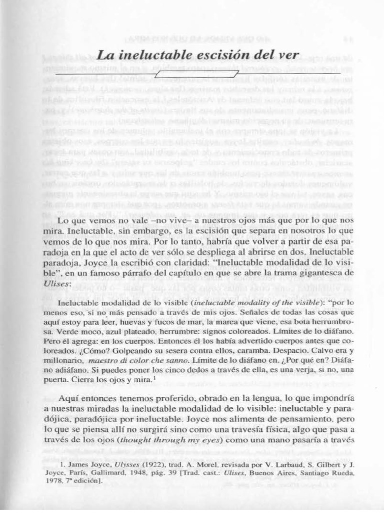 Huberman, D, Lo Que Vemos, Lo Que Nos Mira - La Eneluctable Escisición ...