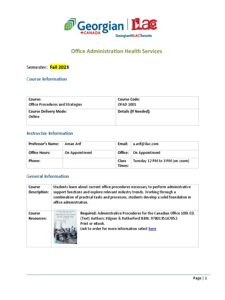 OFAD1001 - Syllabus ILAC | PDF | Information | Learning