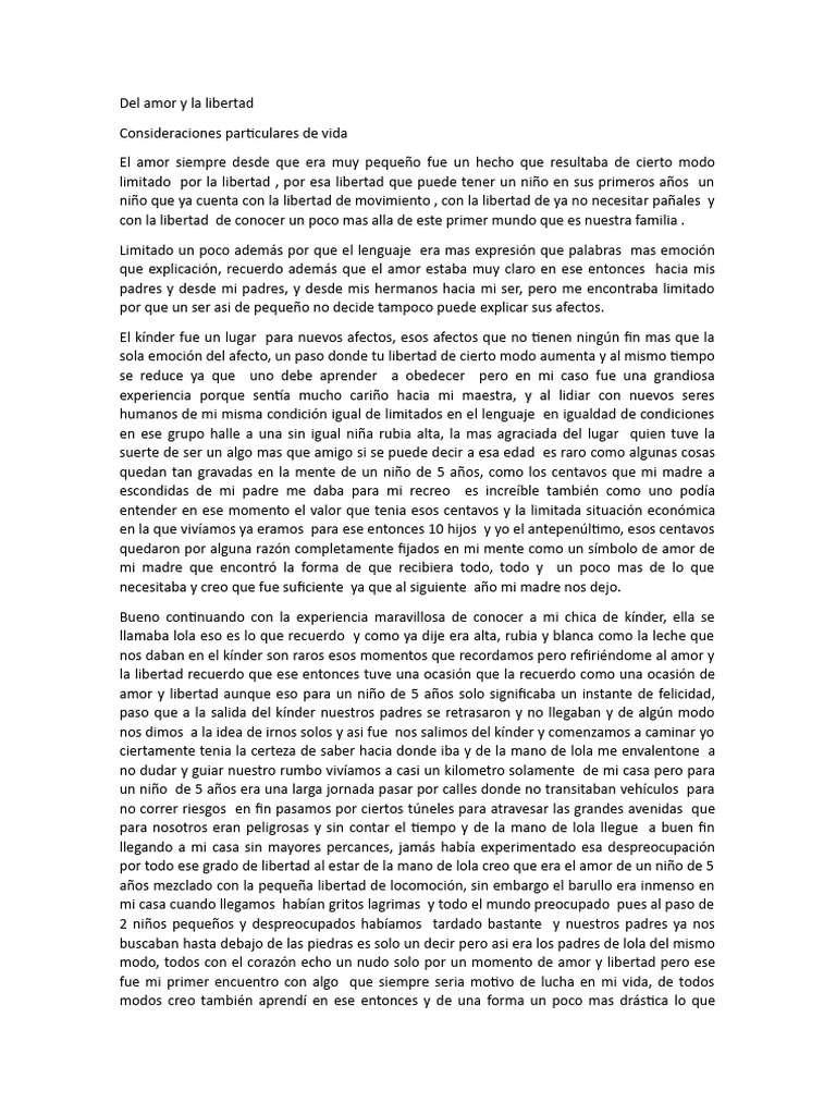 Del Amor y La Libertad | PDF | Amor | Libertad