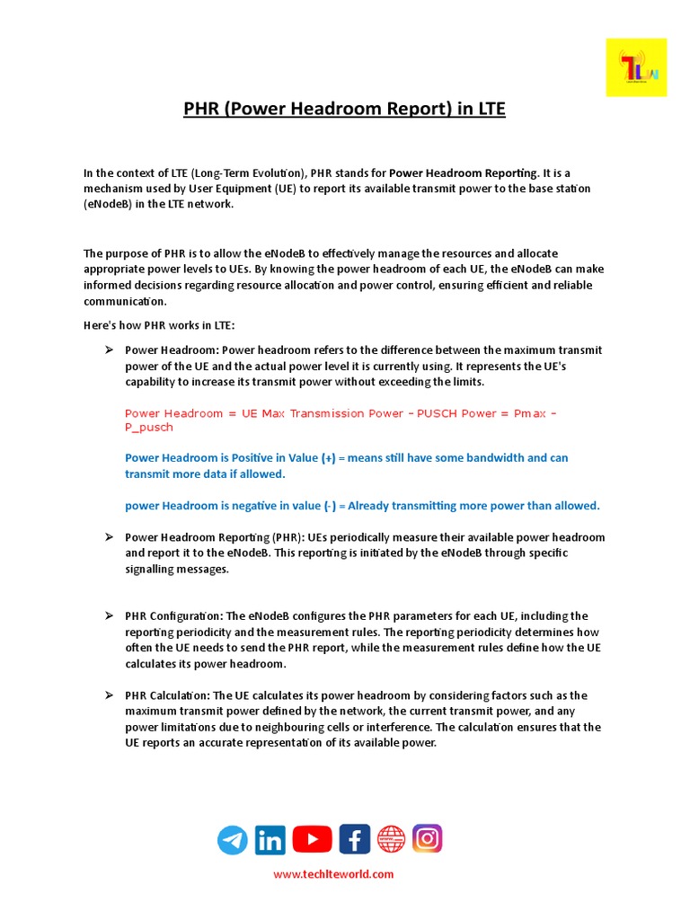 PHR in LTE | PDF | Computer Network | Lte (Telecommunication)