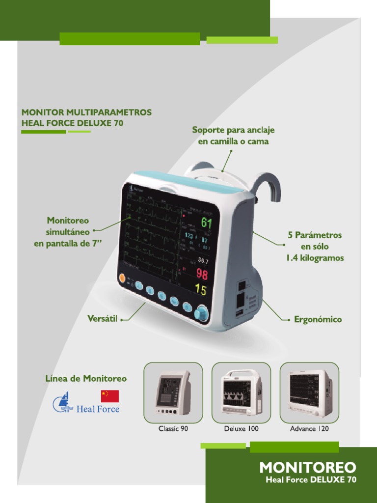 monitor-multiparametros-Deluxe-70-HEAL-FORCE ficha tecnica | PDF