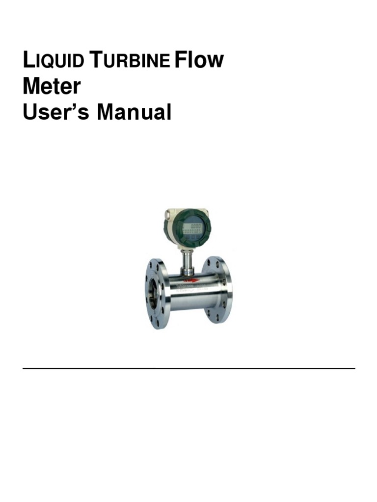 Liquid Turbine Flow Meter Manual | PDF | Flow Measurement | Turbine