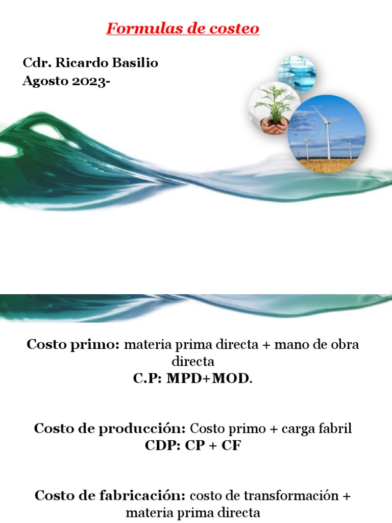 Formulas de Costeo | PDF