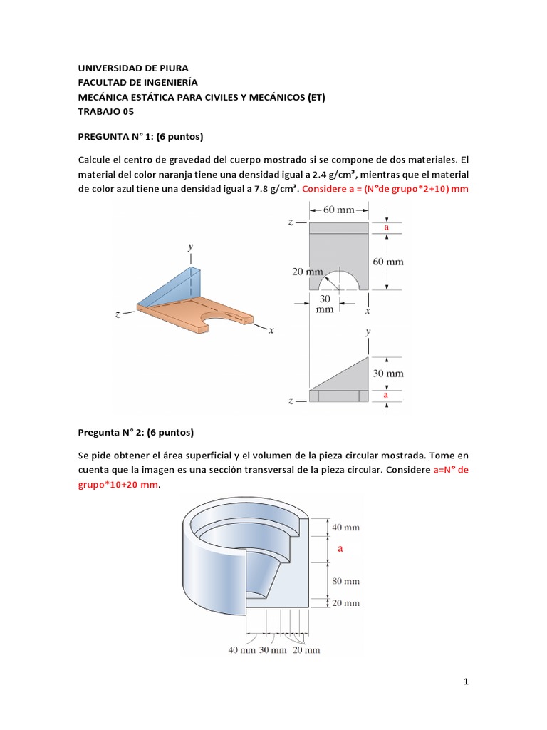 Universidad de Piura Facultad de Ingeniería Mecánica Estática para Civiles Y Mecánicos (Et ...