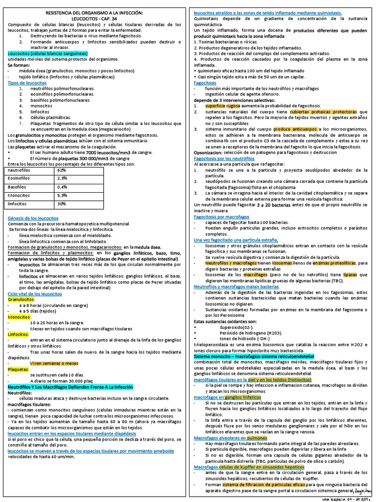Cap 34 Guyton | PDF | Leucocito | Inflamación