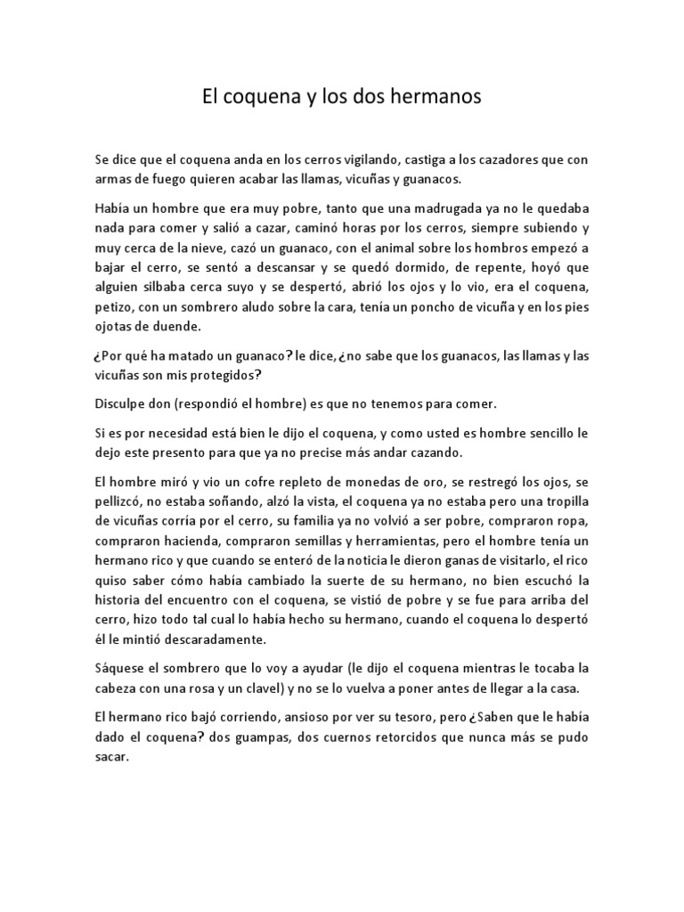 El Coquena y Los Dos Hermanos | PDF