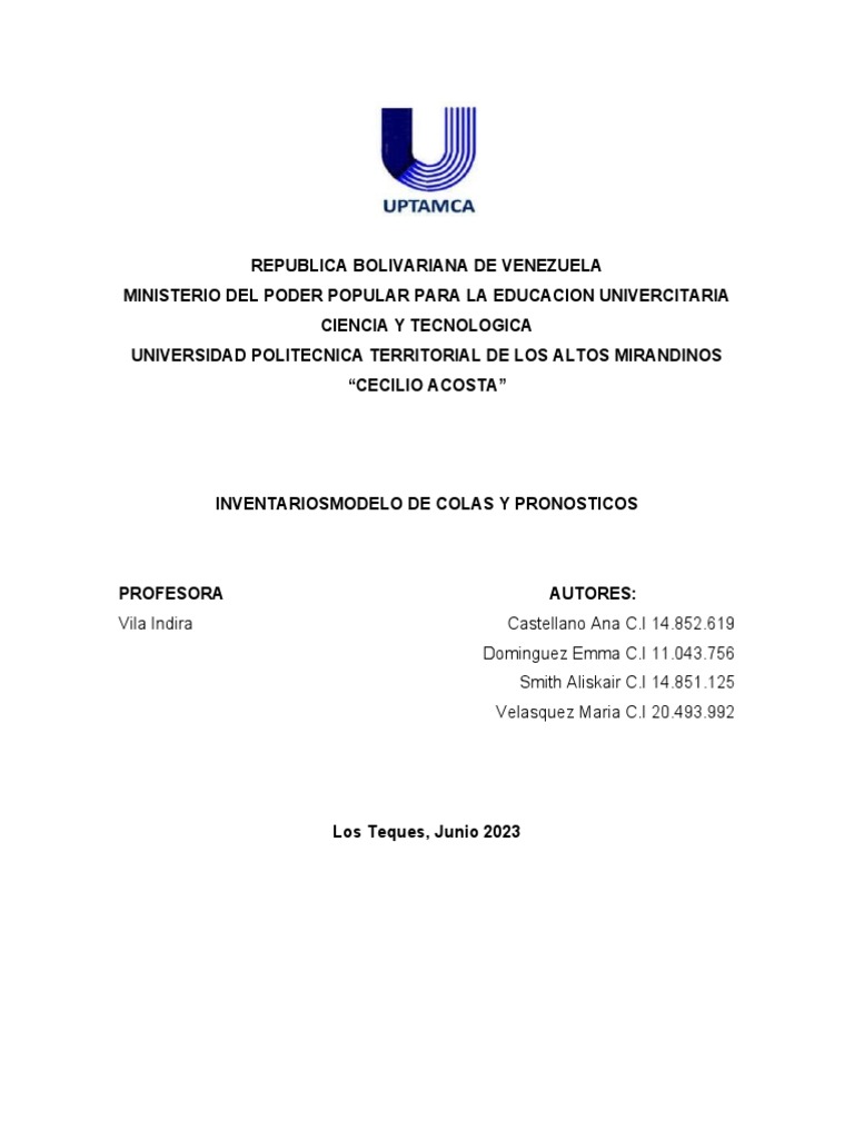 Modelos de Cola y Pronostico | PDF