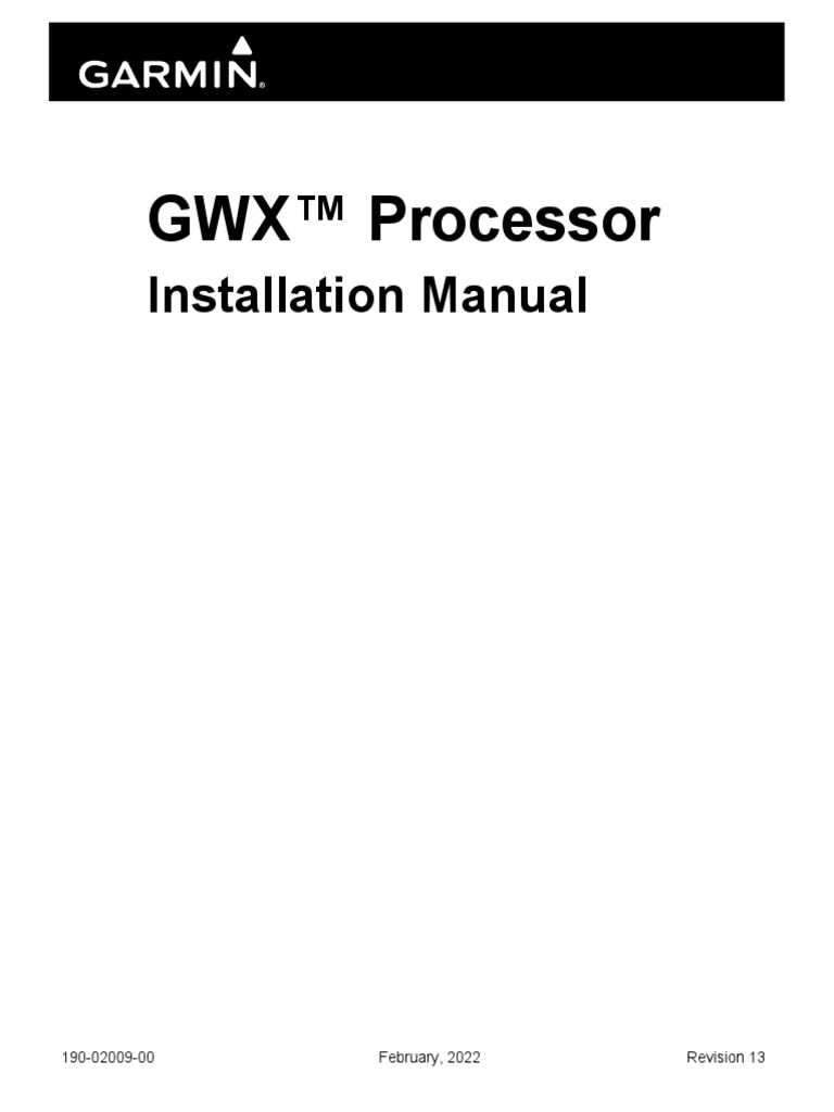 GWX 75 Processor Installation Manual | PDF | Radar | Electrical Connector