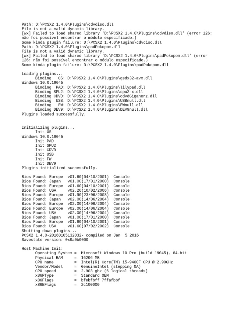 Emu Log | PDF | Library (Computing) | X86 Architecture