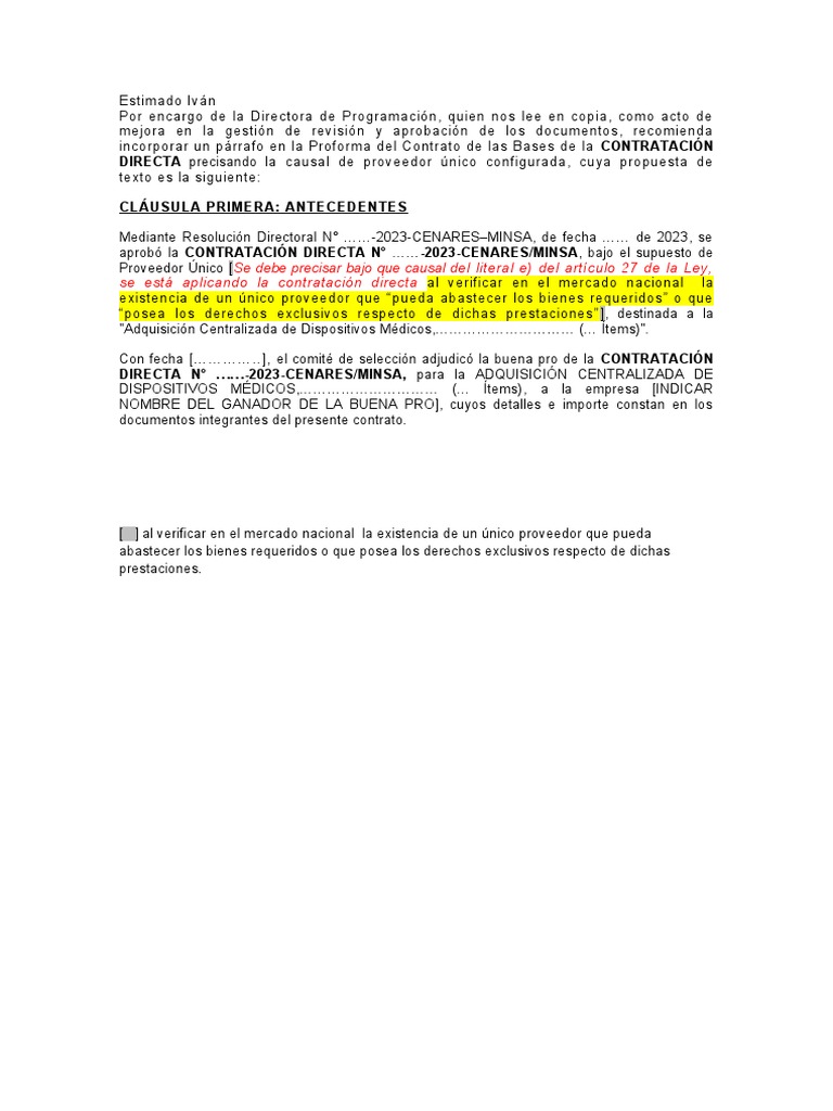 Proforma Bases CD Proveedor Unico | PDF