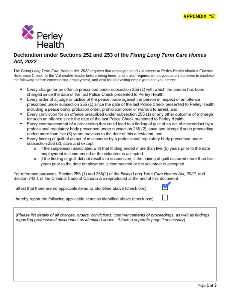 Appendix E - Declaration Under Section 252 (Pre Hire) and 253 | PDF | Kidnapping | Crimes