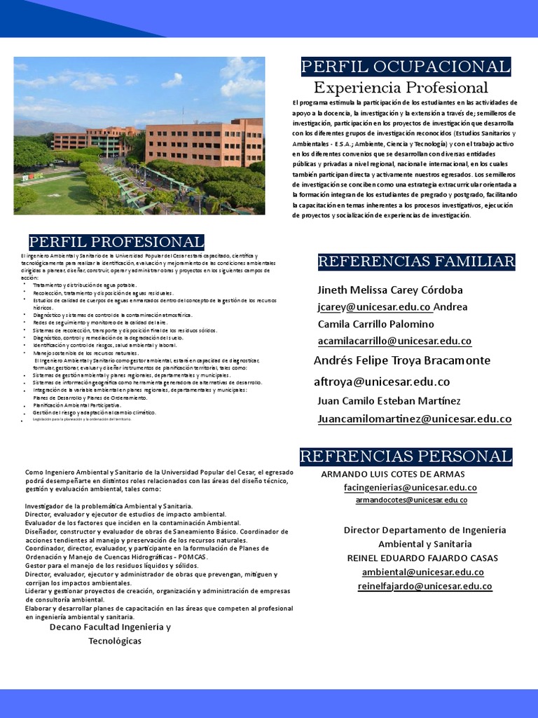 Hoja de vida,catedra 3 corte... | PDF | Ingeniería Ambiental | Entorno natural