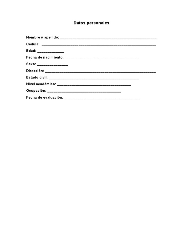 Hoja de Datos Personales | PDF