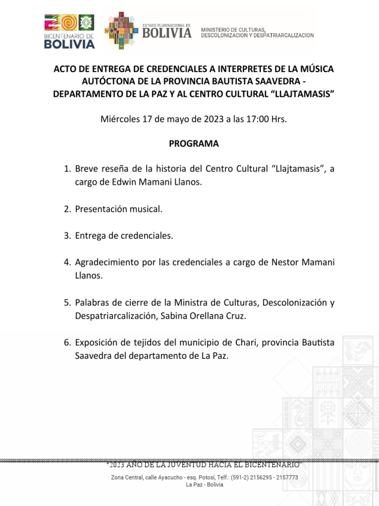 Programa Entrega de Credenciales | PDF