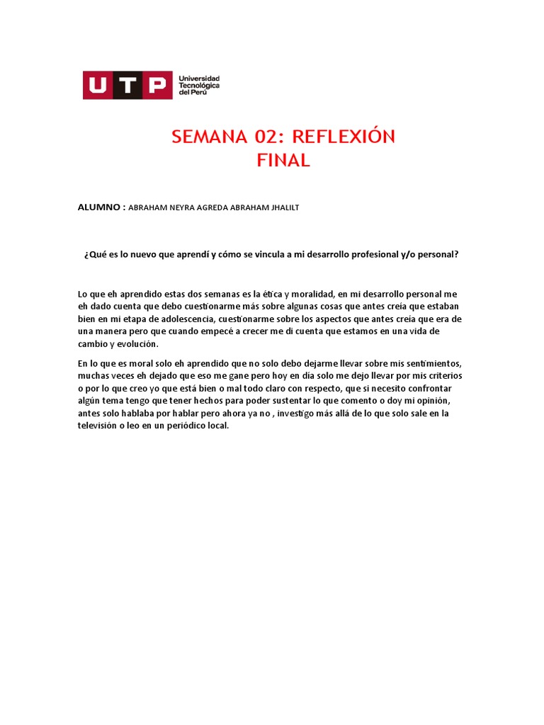 Reflexion Final | PDF