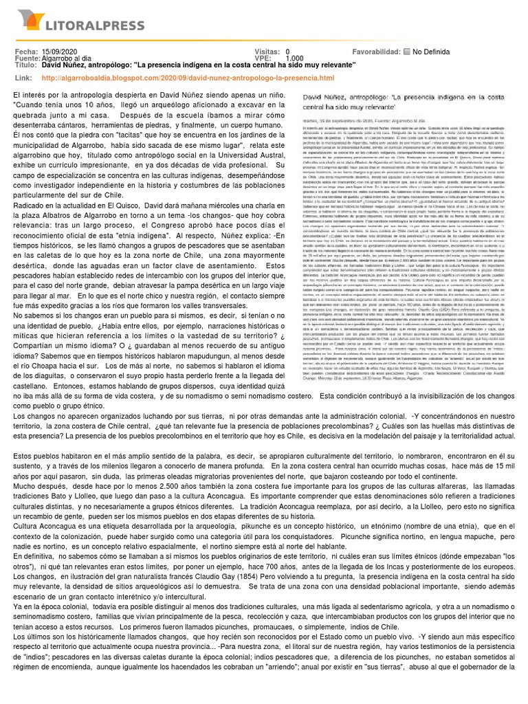 Reconocimiento del Pueblo Chango | PDF | Chile | Nómada