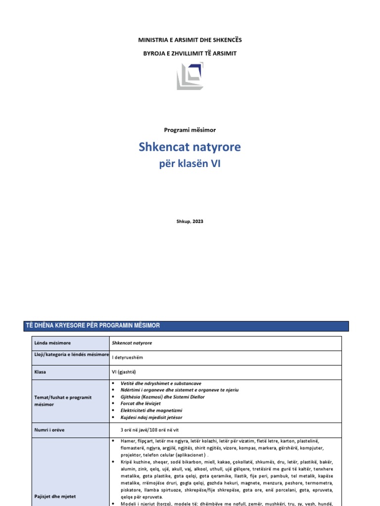 Shkenca Klasa 6 | PDF