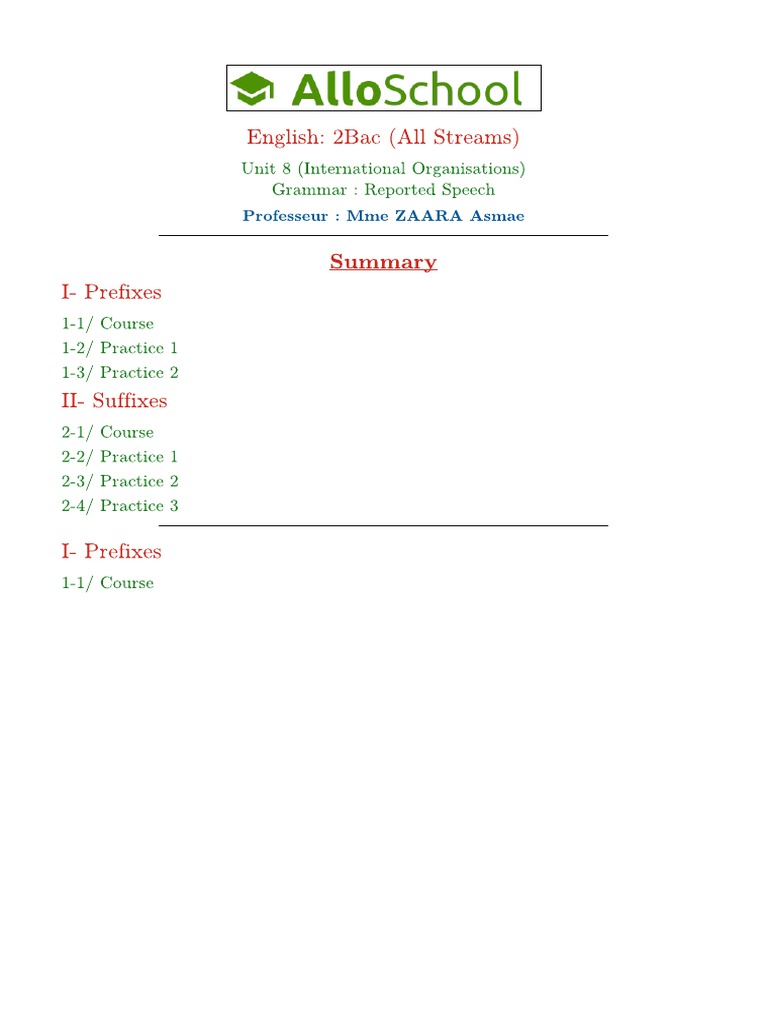 Grammar 8 Prefixes and Suffixes 9 | PDF