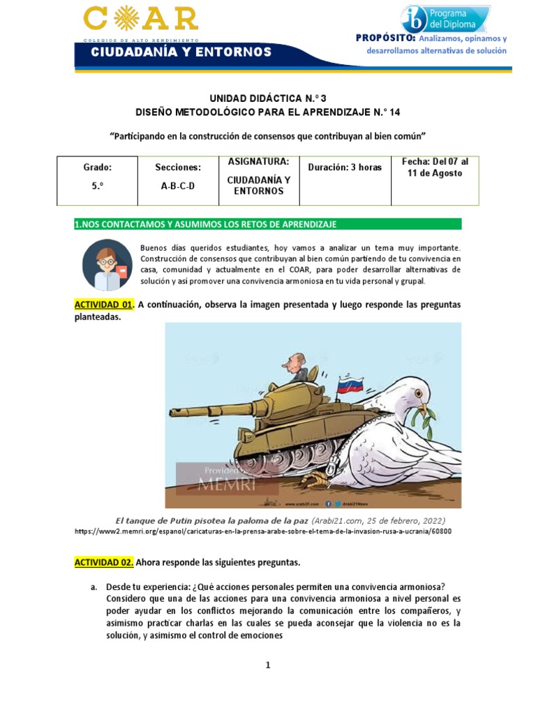 Dmpa 14 - CyE - 5° | PDF | Cuba | Bien común