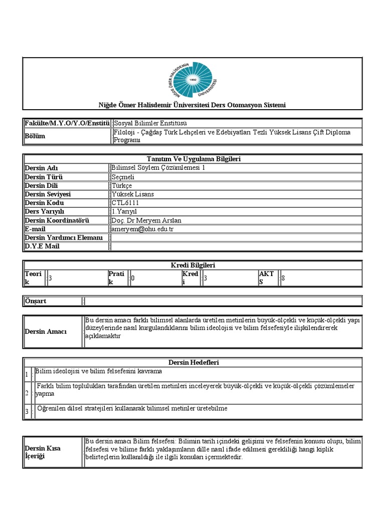 Bilimsel Söylem Çözümlemesi 1 (TR) | PDF