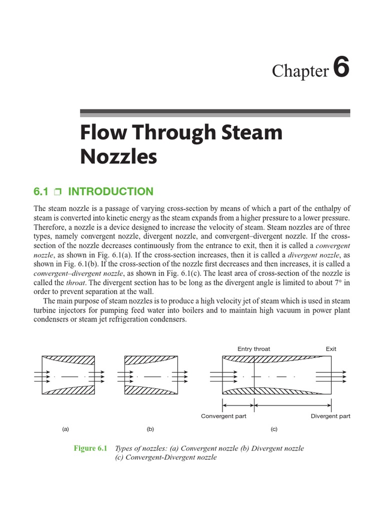 Types and Flow in Steam Nozzles | PDF | Nozzle | Chemistry