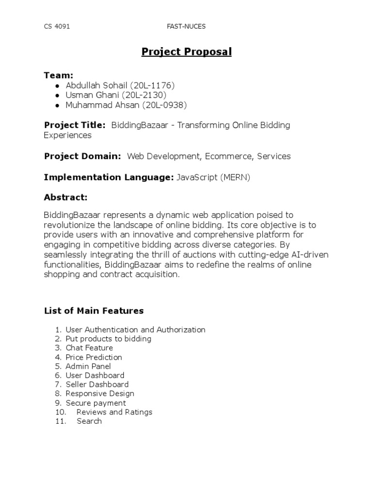 Project Proposal | PDF