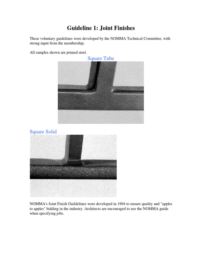 NOMMA Voluntary Joint Finish Standards | PDF