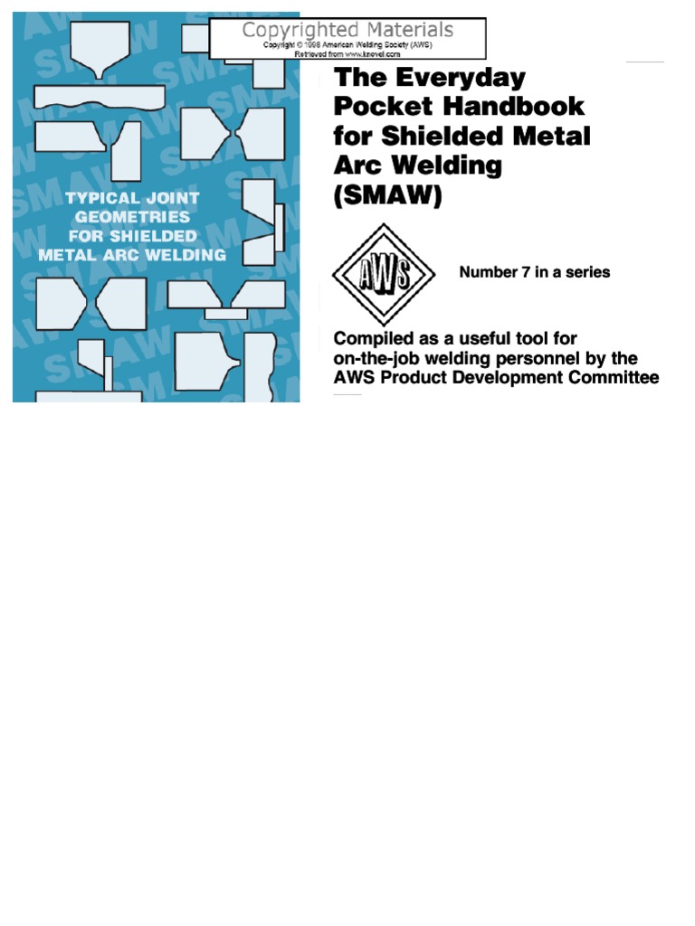 AWS 7 The Everyday Pocket Handbook For Shielded Metal Arc Welding | PDF ...