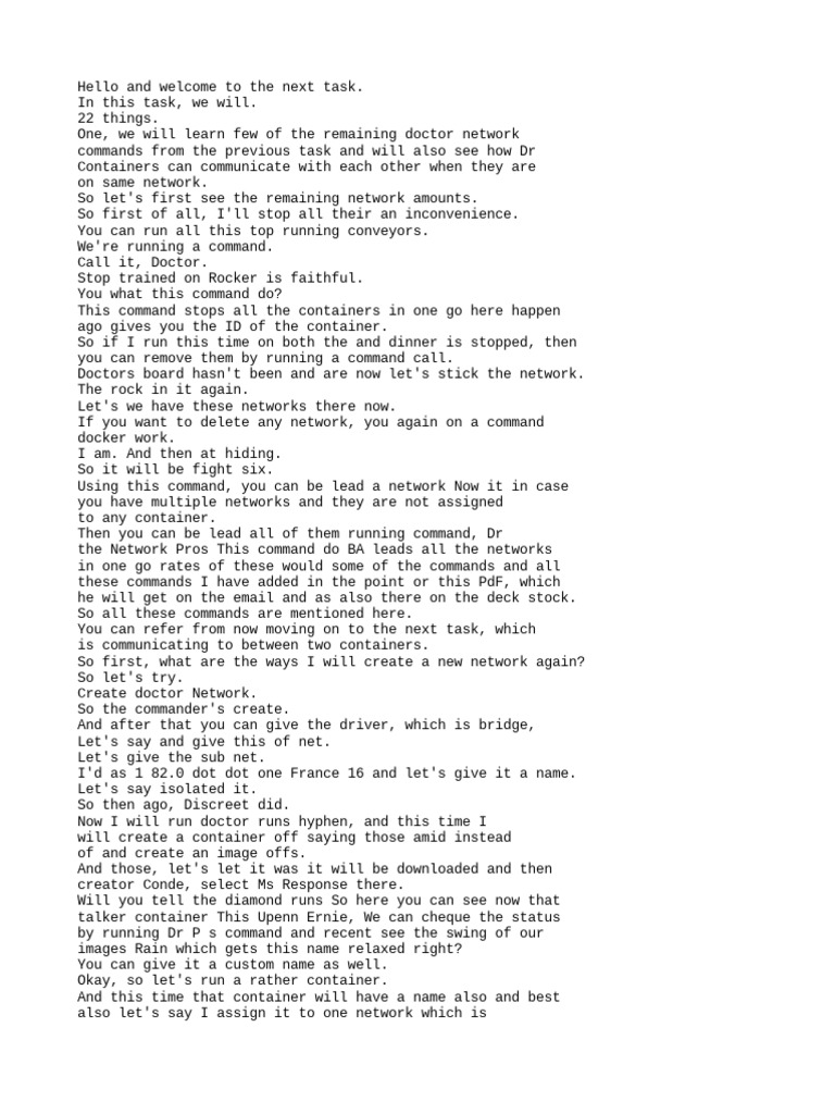Communicating Between Two Docker Containers Transcript Pdf