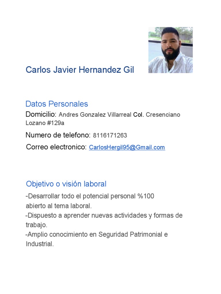 CV Carlos Javier Hernandez Gil | PDF