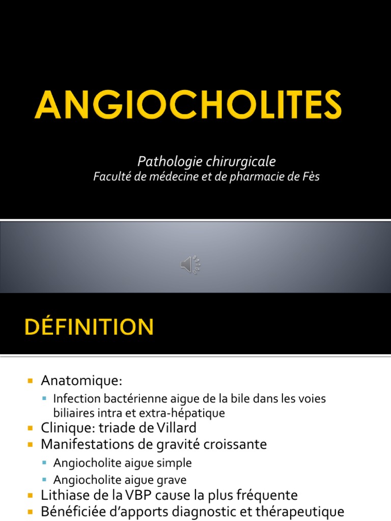 Angiocholite : diagnostic et traitement | PDF | Vésicule biliaire ...