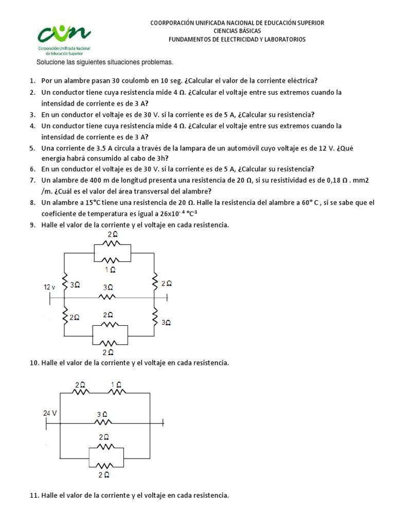 Aca 2 Electricidad | PDF | Resistencia Eléctrica y Conductancia | voltaje