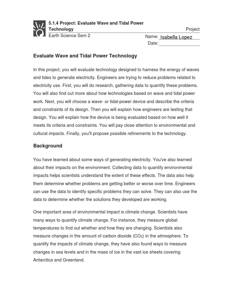 Kami Export - 5.1.4 Project - Evaluate Wave and Tidal Power Technology ...