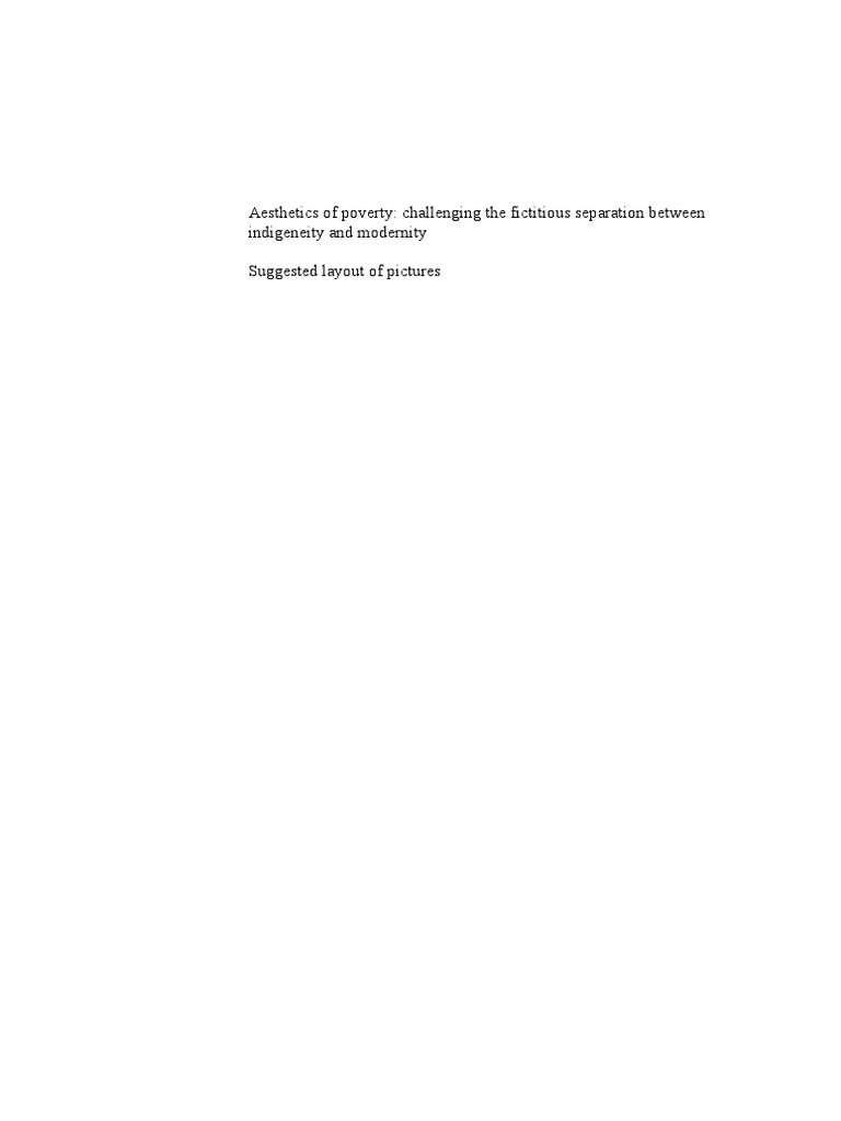 Aesthetics of Poverty Series | PDF