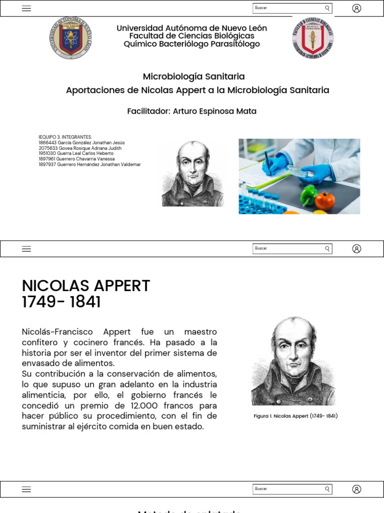 Aportaciones Nicolas Appert | PDF | Alimentos | Microbiología