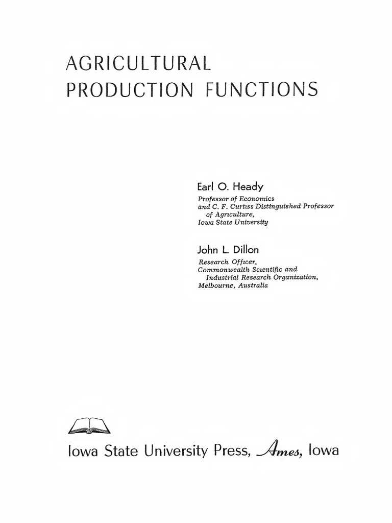 Agricultural Production Functions. | Download Free PDF | Production Function | Economics