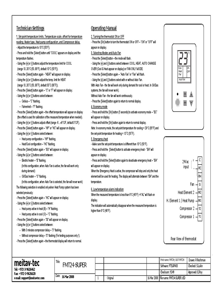 Meitav Tec - fmt24 Super | PDF | Thermostat | Heat Transfer