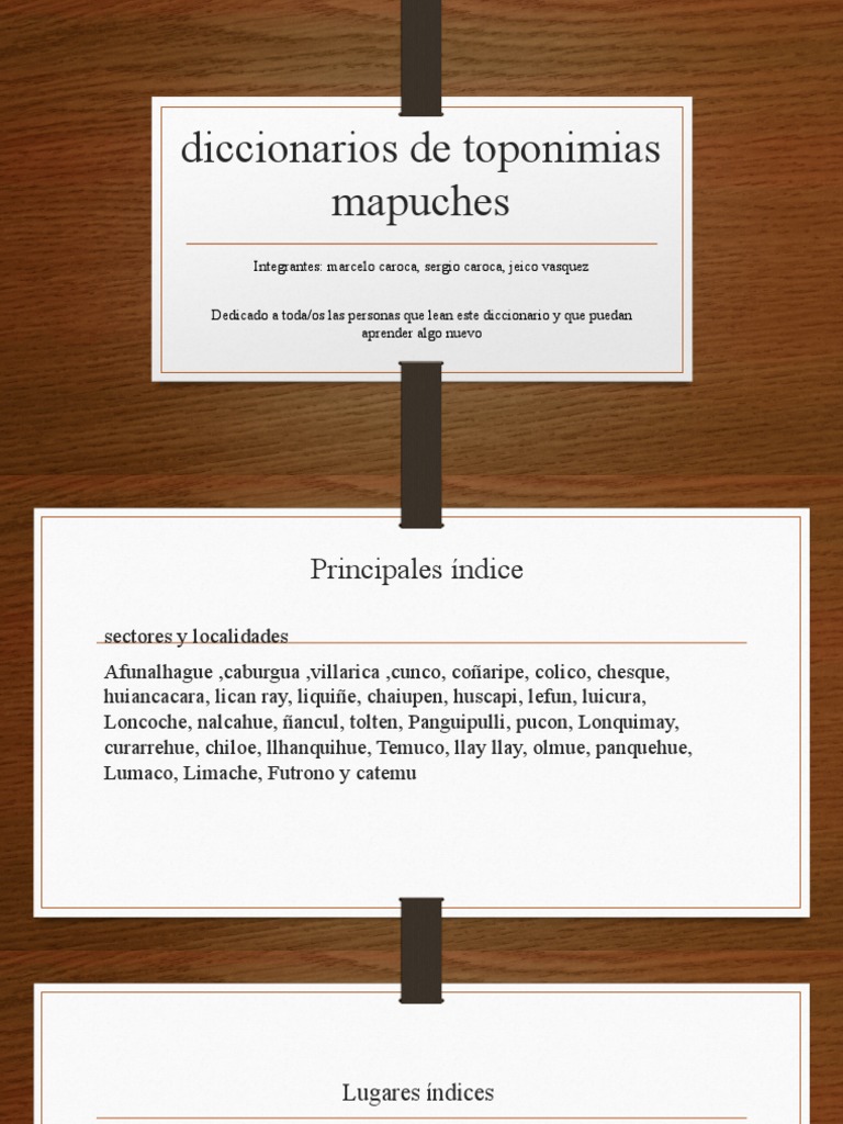 Diccionarios de Toponimias Mapuches | PDF | Vulcanología | Ciencias de ...