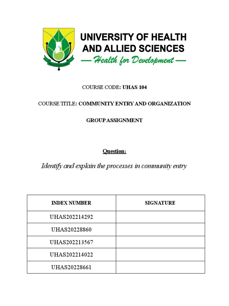 Group Work Community Entry Pdf Community Evaluation
